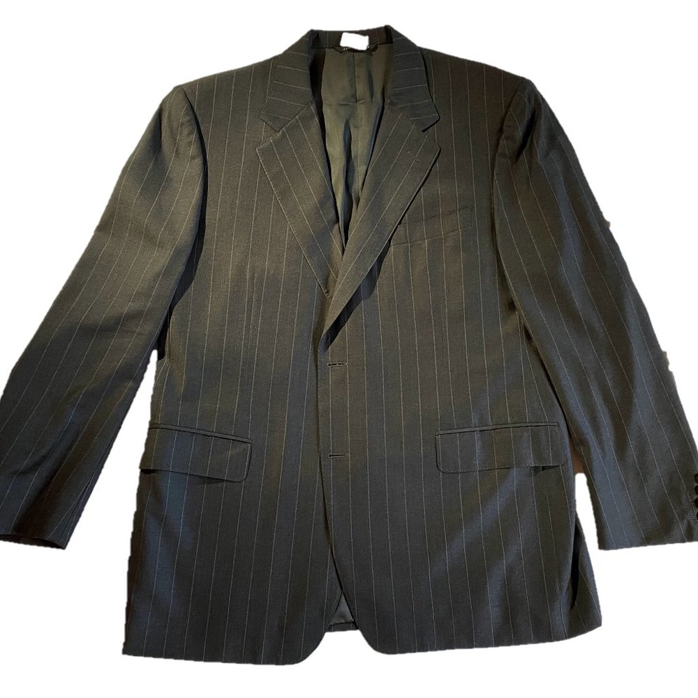 Canali Pinstripe Suit Jacket Banker Style Wool - Gem